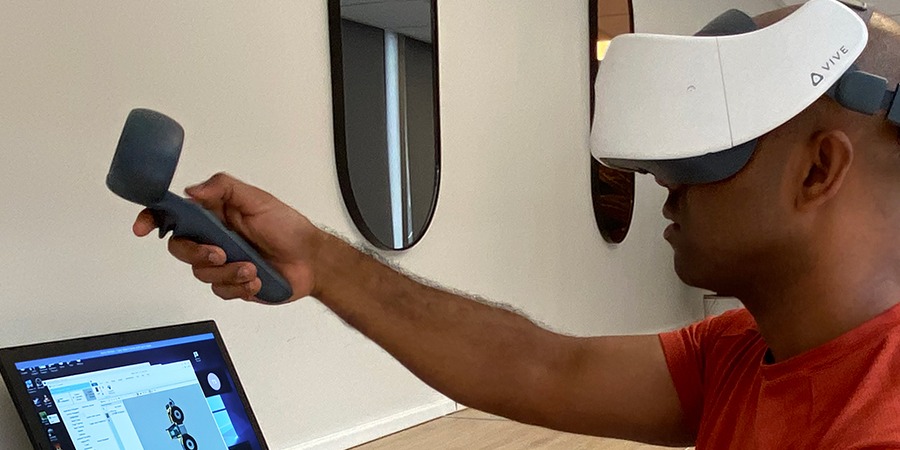 How does a 3D model become a virtual prototype on a VR system?